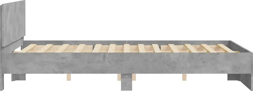 Rám postele s čelem betonově šedý 140 x 190 cm 3207500