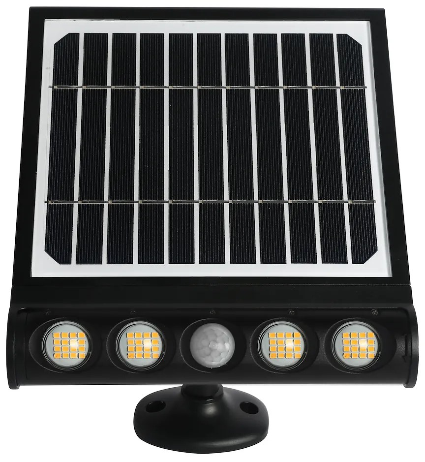 Exteriérové ​​solární LED svítidlo Talent, 4x LED 8w, černá, pohybový senzor