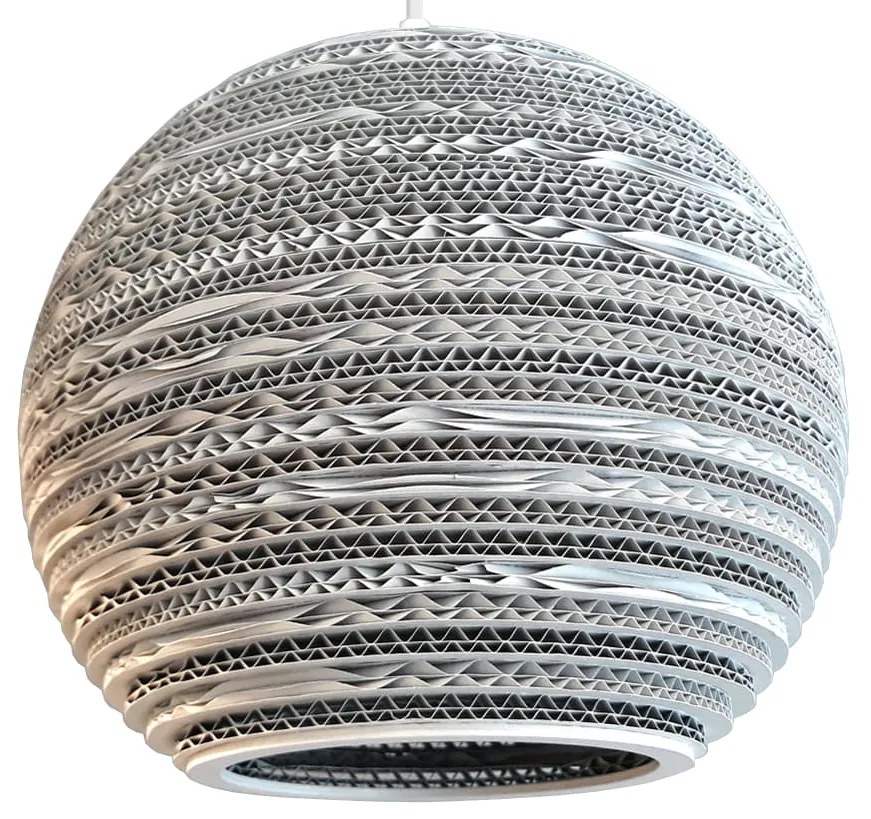 Papírový lustr z bílého kartonu MOON 45/1x E27