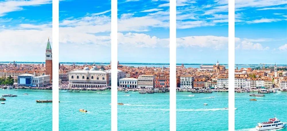 5-dílný obraz pohled na Benátky - 100x50 cm