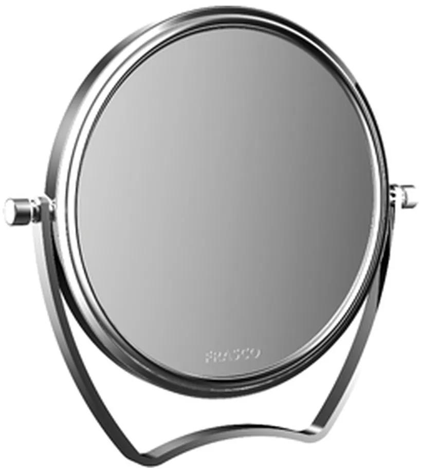 Emco Cosmetic mirrors Pure - Stojící kulaté cestovní zrcadlo, Ø 126 mm, 5 násobné zvětšování, chrom 109400126