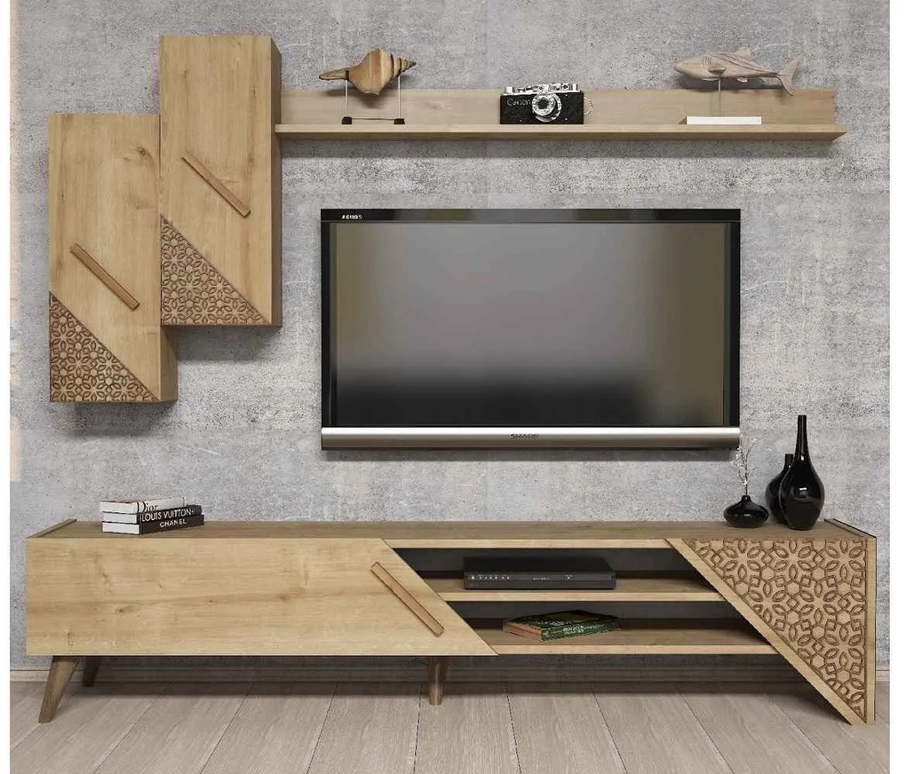 Designová TV sestava Gianna vzor dub