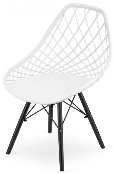 Set tří jídelních židlí SAKAI bílé (černé nohy) 3ks