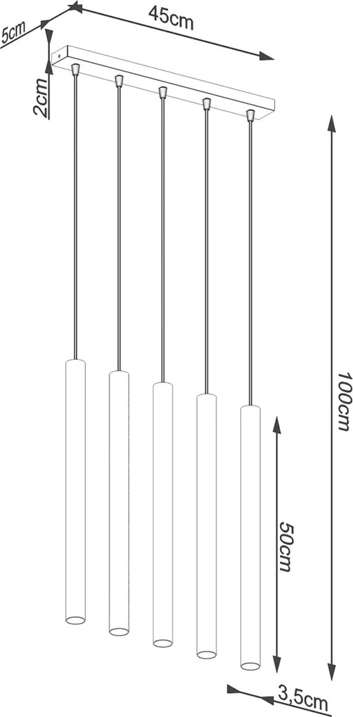 Sollux Lighting Závěsné svítidlo PASTELO 5L dřevo