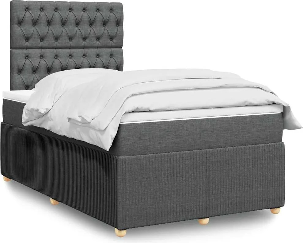 Box spring postel s matrací tmavě šedá 120x200 cm textil 3292031