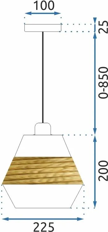 Toolight - Stropní svítidlo E27 60W APP989-1CP, hnědá-černá, OSW-01047