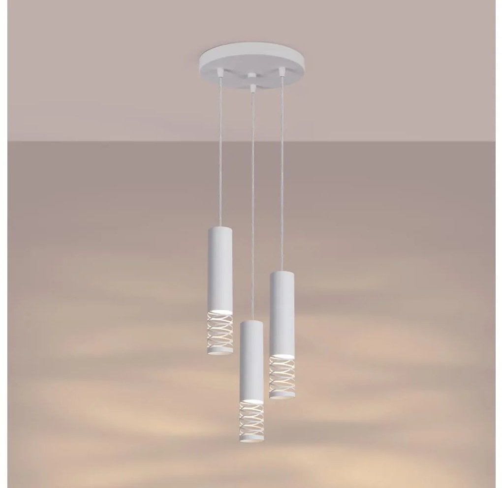 Sollux SL.1689 - Lustr na lanku LAMI 3xGU10/10W/230V bílá