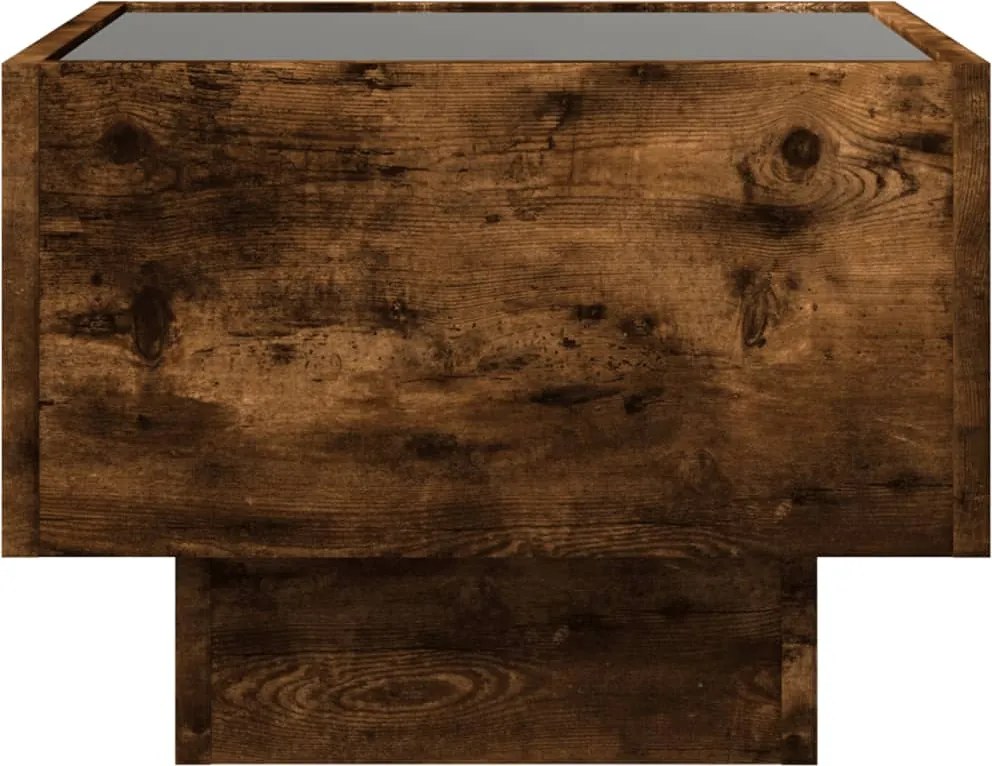 Noční stolek s Infinity LED kouřový dub 40 x 40 x 30 cm 3284067