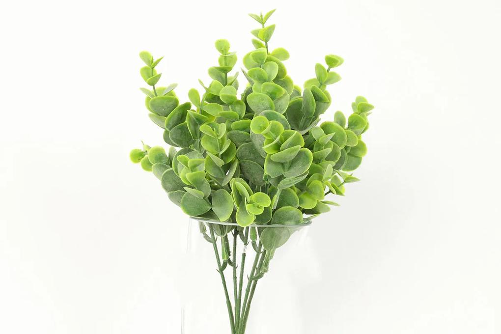 Eukalyptus, barva zelená. Květina umělá plastová UK-084