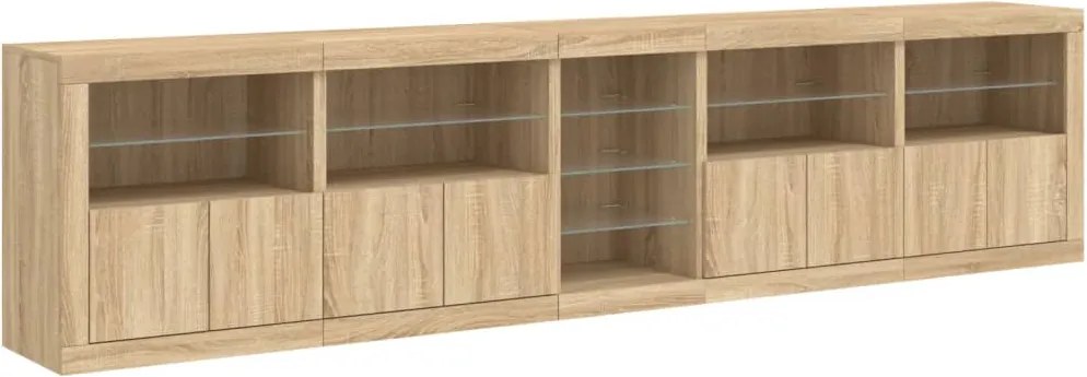 Příborník s LED osvětlením dub sonoma 283 x 37 x 67 cm 3209025