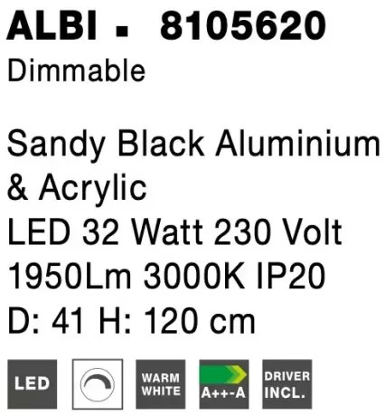 LED lustr Albi 41 černé