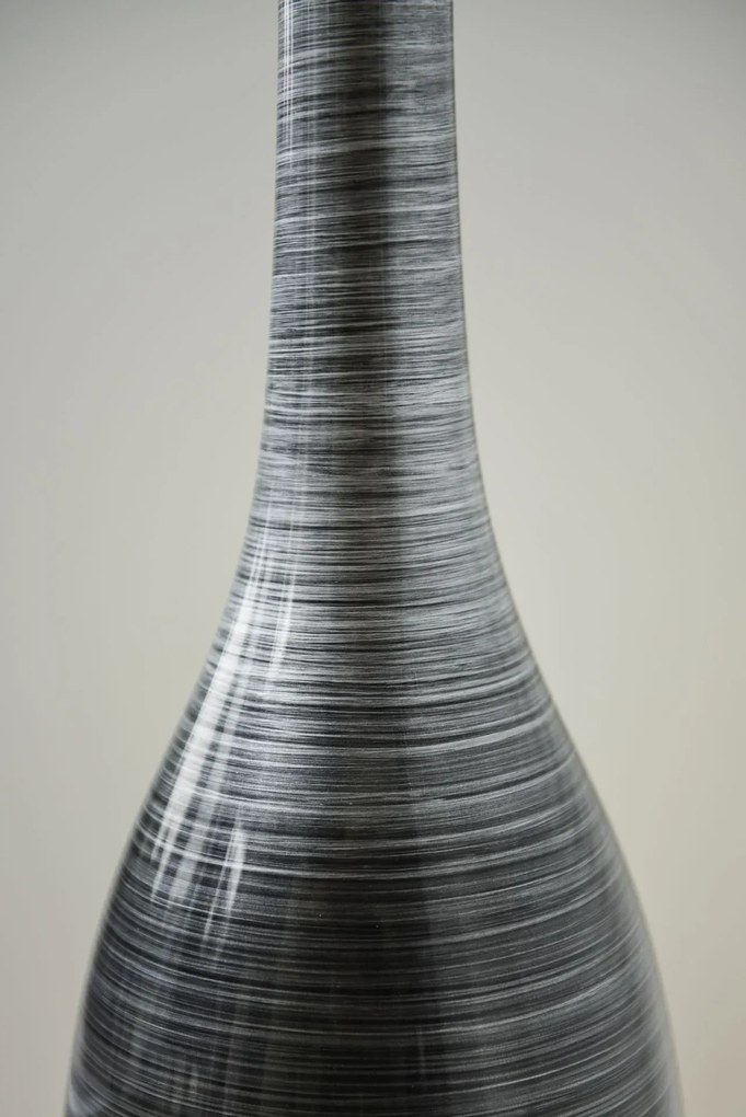 Váza DELGADA, sklolaminát, výška 77 cm, černo-stříbrná