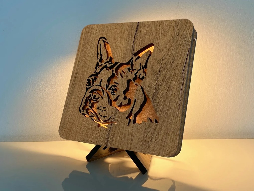 Li-Go "Buldoček" lampa 19x19 cm provedení povrchu: ořech
