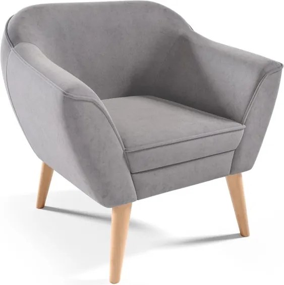 Eka Křeslo FLIX Látka Velutto: Krémová (Velutto 01), Výběr nohou: Černé