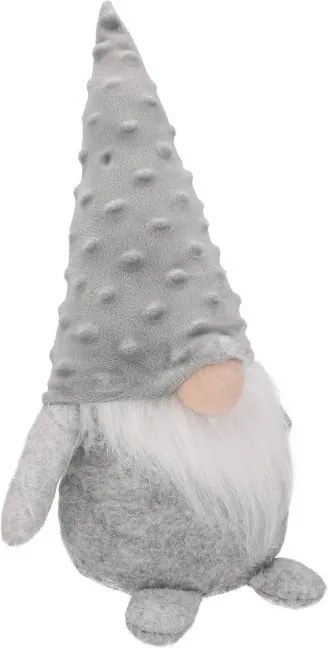 Vánoční dekorace skřítek šedá 34 cm