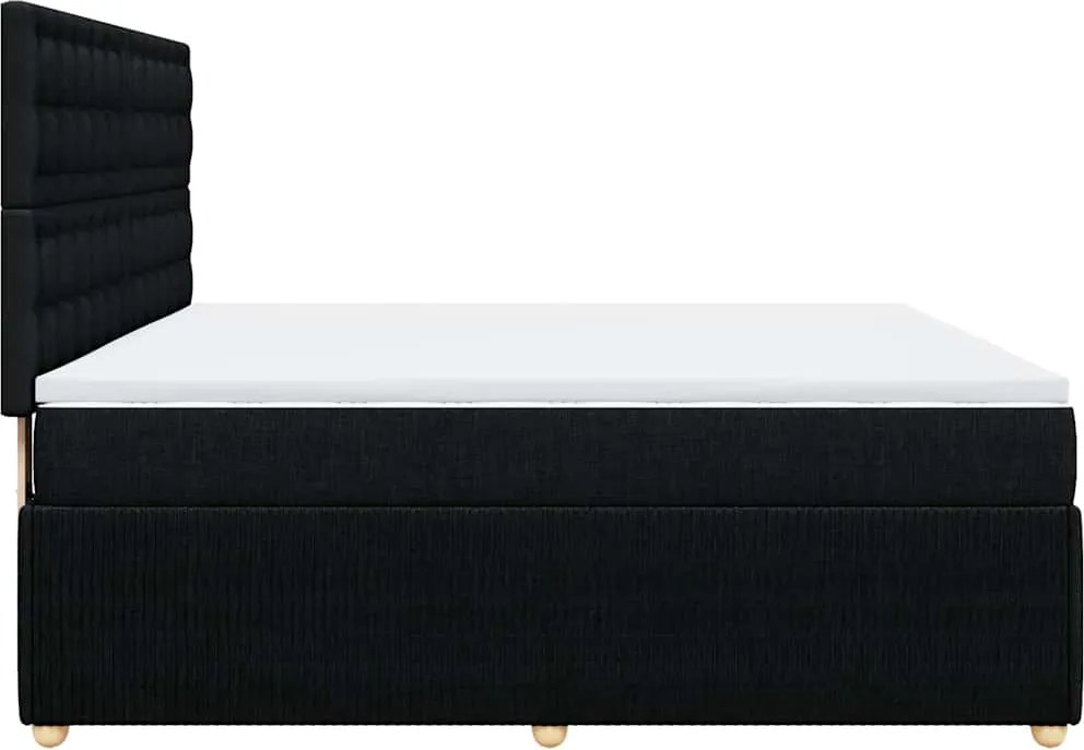 Box spring postel s matrací černá 180x200 cm textil 3294451