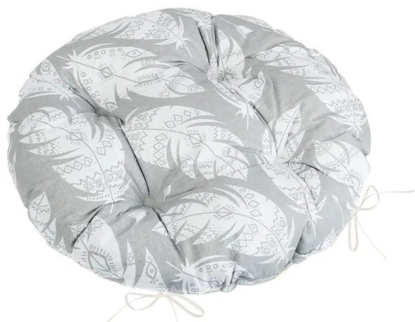 Bellatex Sedák Adéla prošívaný kulatý průměr 40 cm Pírka šedá, bílá