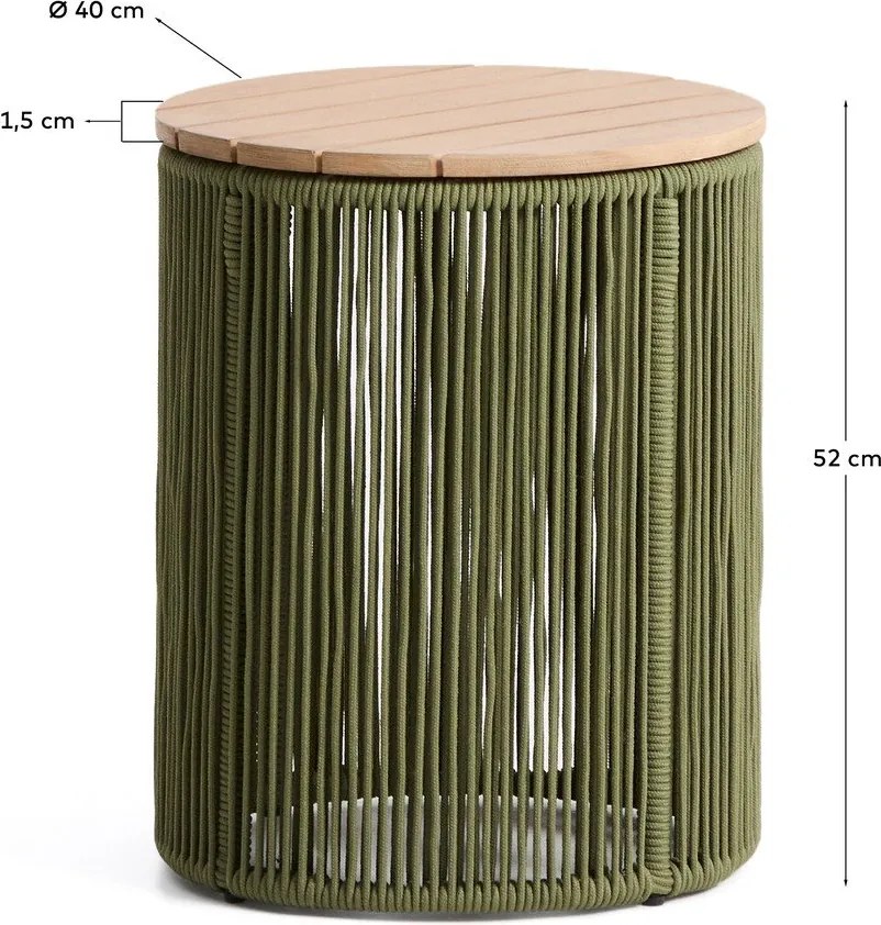 Kulatý zahradní stolek s deskou z akácie ø 40 cm Dandara – Kave Home