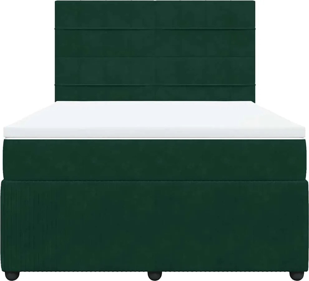 Box spring postel s matrací tmavě zelená 140x190 cm samet 3292337