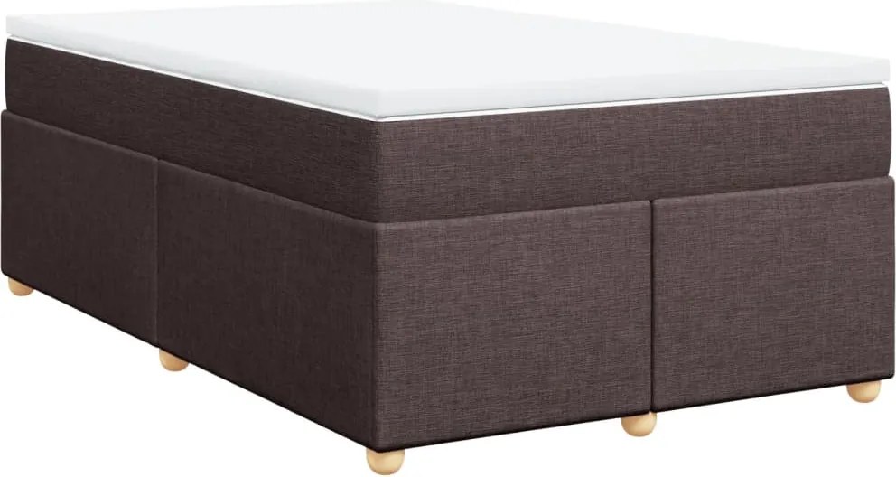 Box spring postel s matrací tmavě hnědá 120x200 cm textil 3285369