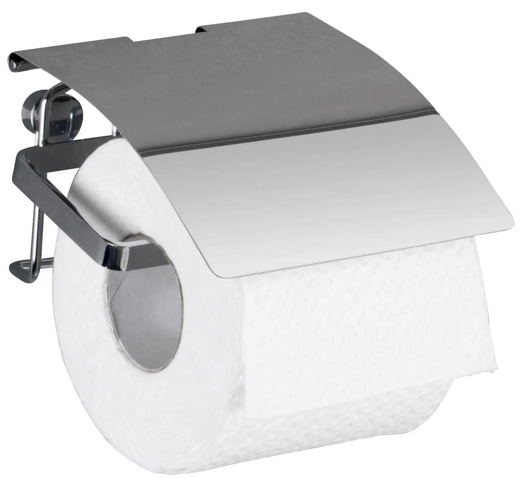 WENKO Držák WC papíru BEZ VRTÁNÍ Premium kovově lesklý 9x13x13 cm