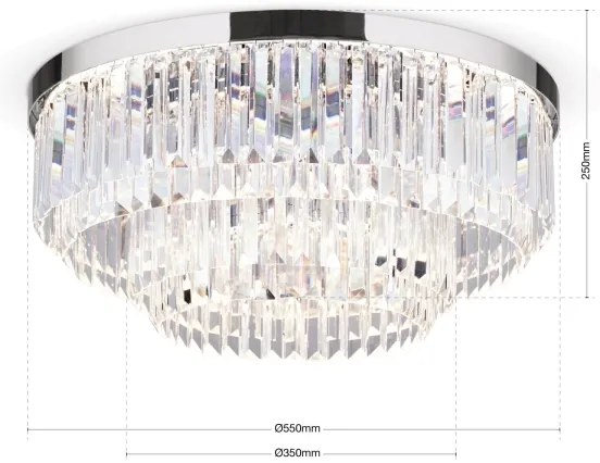 Orion - LED Stm. křišť. svítidlo PRISM LED/80W/230V pr. 55 cm lesklý chrom