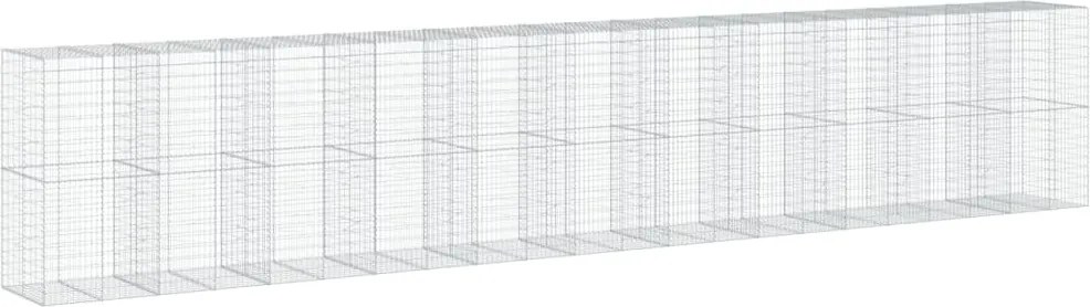 Gabionový koš s víkem 1 100 x 100 x 200 cm pozinkované železo 3295245