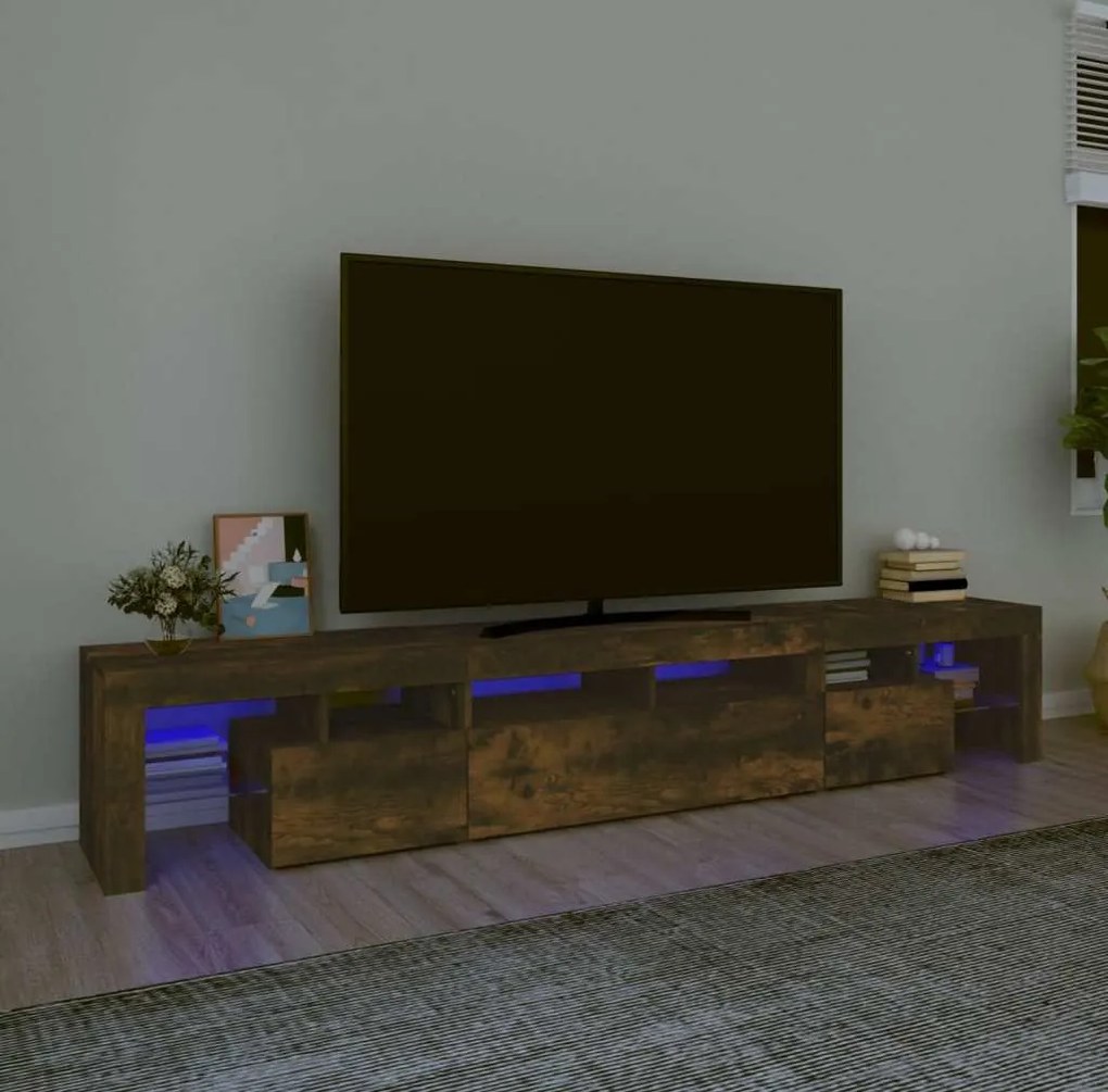 vidaXL TV skříňka s LED osvětlením 230x36,5x40 cm [3152789] Barva: Černá