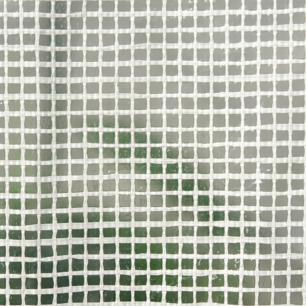 Outsunny fóliový skleník na rajčata 200x100x215cm s oknem ze síťoviny a rolovacími dveřmi UV ochrana v bílé barvě pro rostliny a zahradu