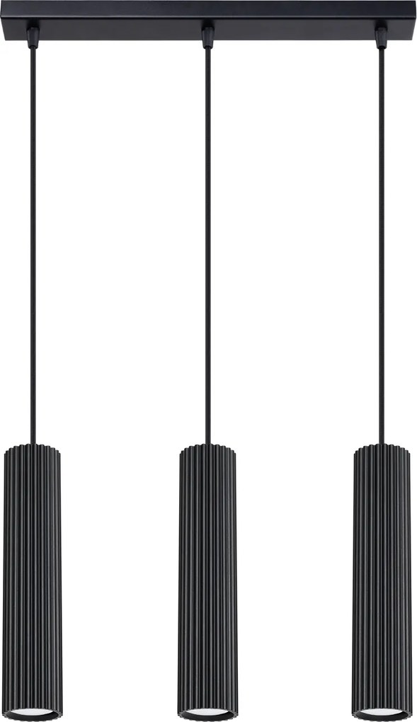 Sollux Lighting Závěsné svítidlo KARBON 3L černé