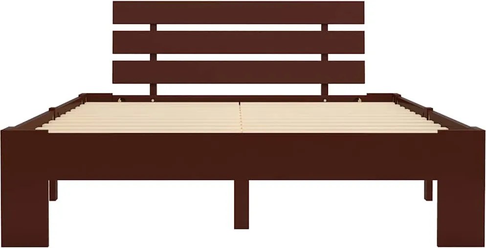 Rám postele tmavě hnědý masivní borovice 140 x 200 cm 283175