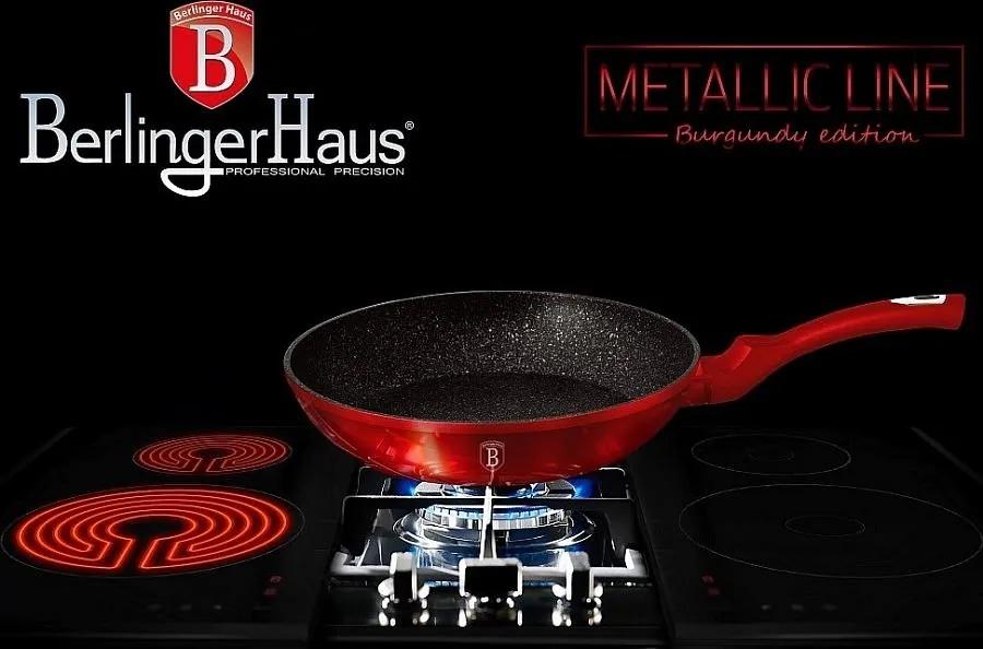 Pánev Berlingerhaus BH-1252  Metallic Line červená s mramorovým povrchem 24 cm červená [60022083]
