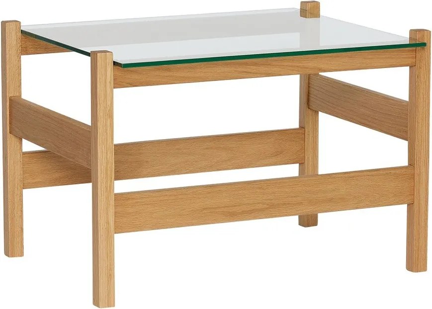 Konferenční stolek se skleněnou deskou v přírodní barvě 52x66 cm Ledge – Hübsch