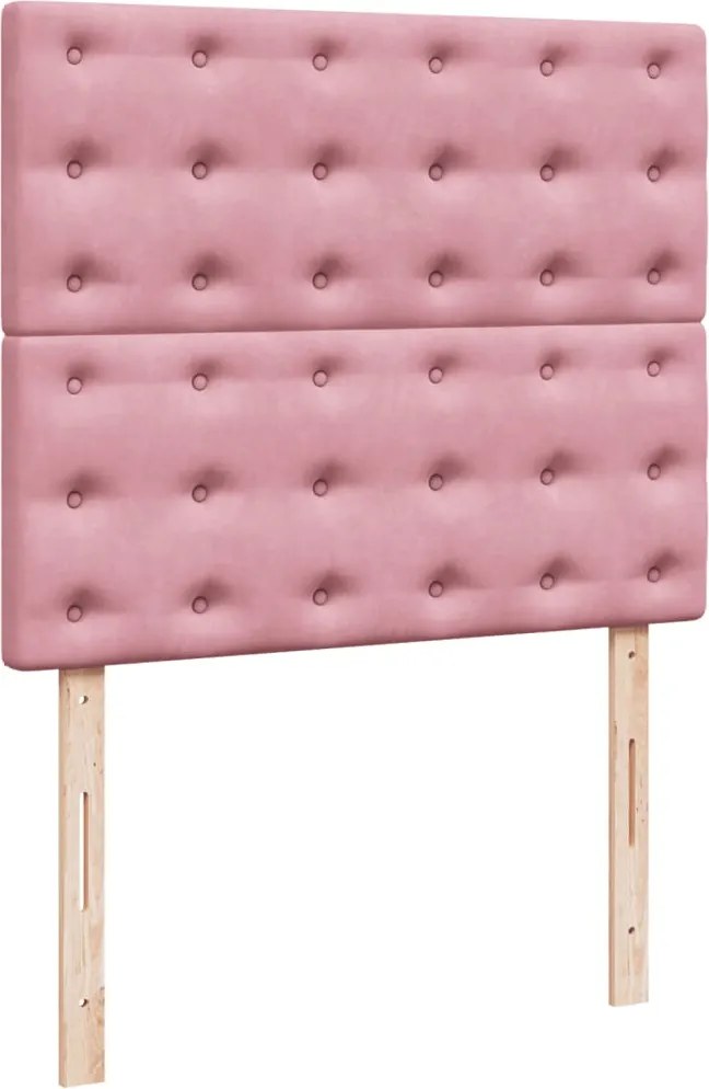 Box spring postel s matrací růžová 120 x 200 cm samet 3293199