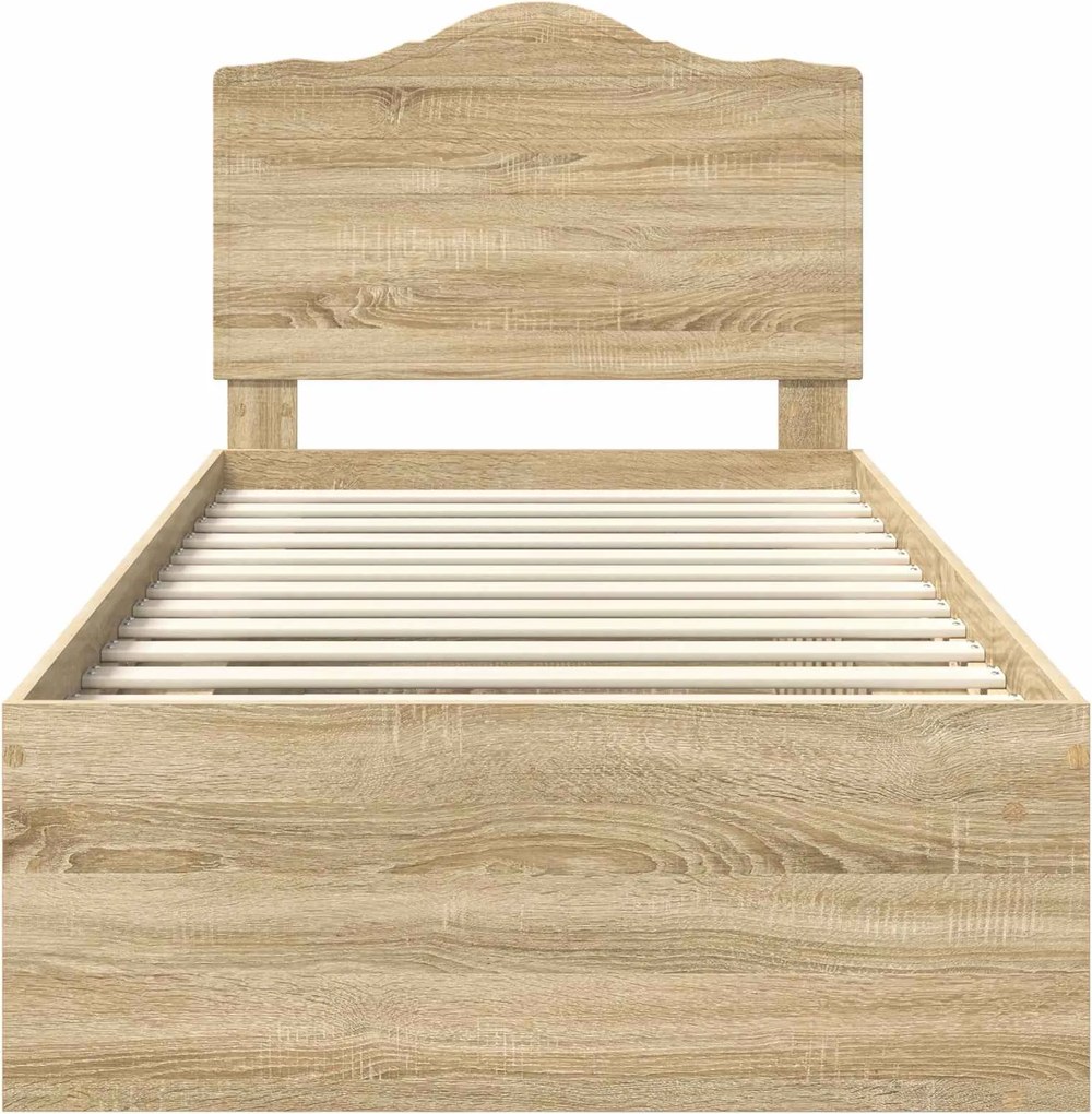 Rám postele s čelo Sonoma 100 x 200 cm Masivní borové dřevo 3413346