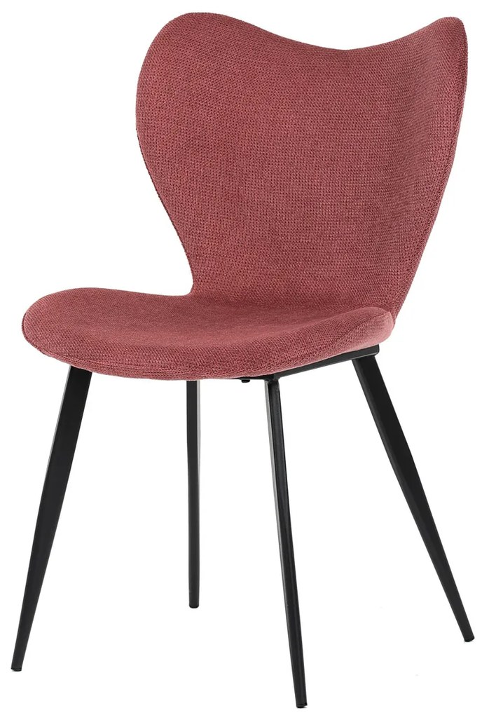 AUTRONIC Židle jídelní, červená látka, černá kovová podnož
