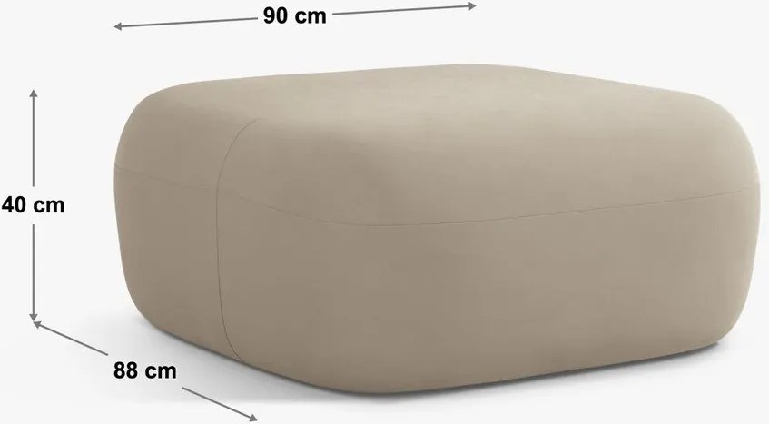 Slonovinový taburet z textilie bouclé Jenny – Micadoni
