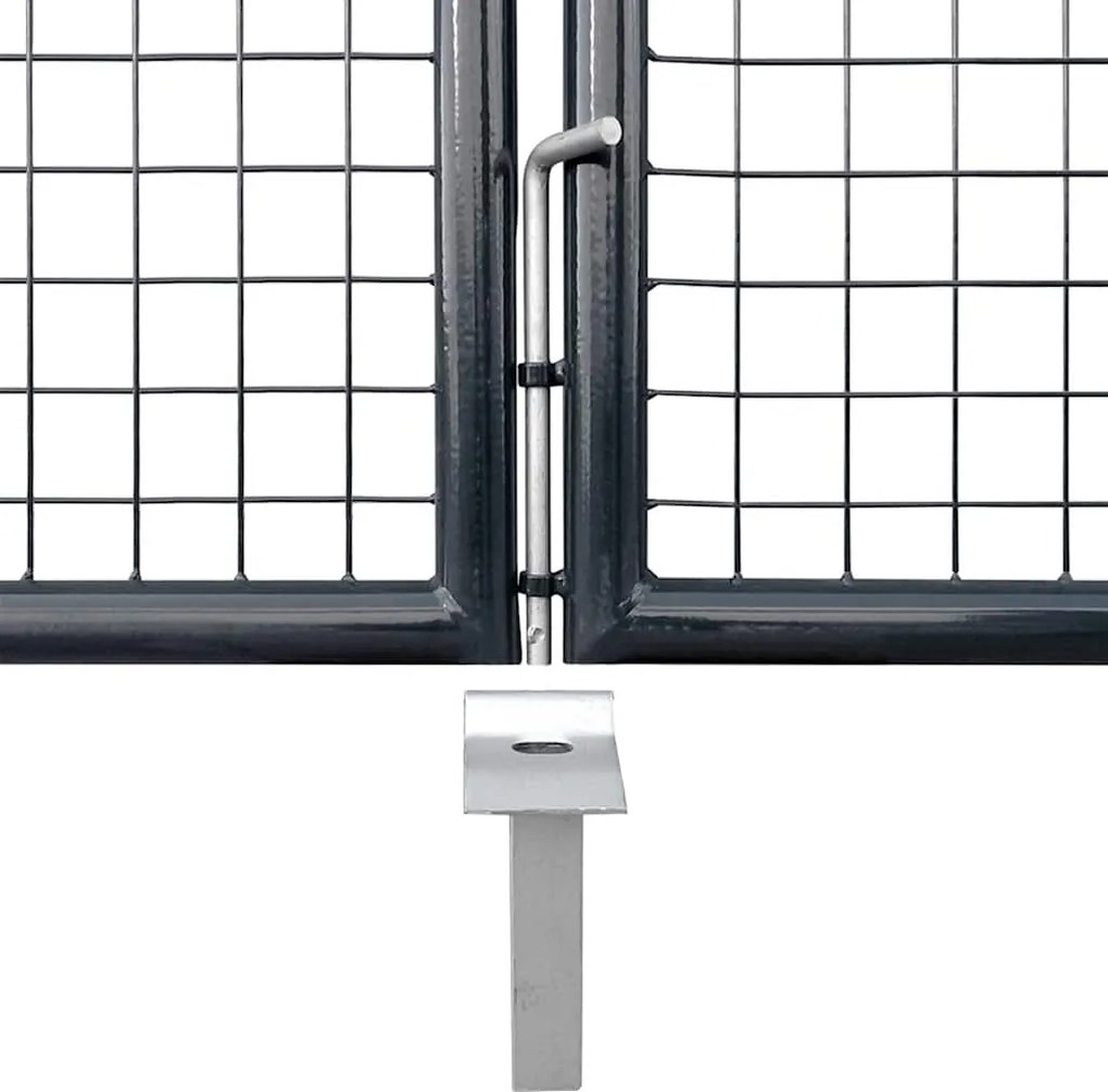Pletivá zahradní branka antracitová 400 x 125 cm pozinkovaná ocel 154546