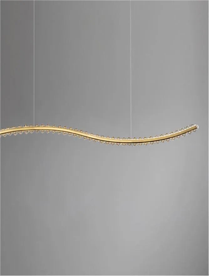 Nova Luce Závěsné designové svítidlo Aurelia, zlaté, d. 100cm