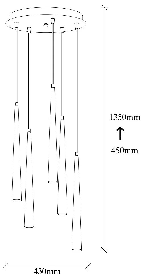 Designový lustr Pearlie 43 cm černý