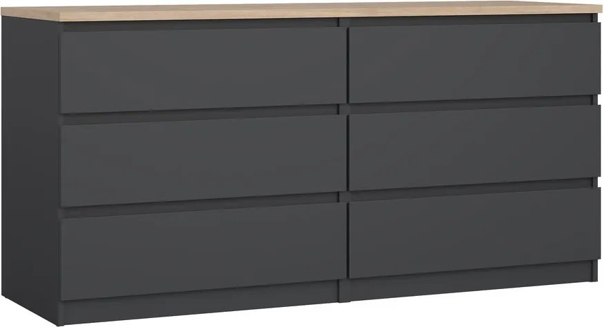 Tmavě šedá komoda 154x76x50 cm Naia – Tvilum