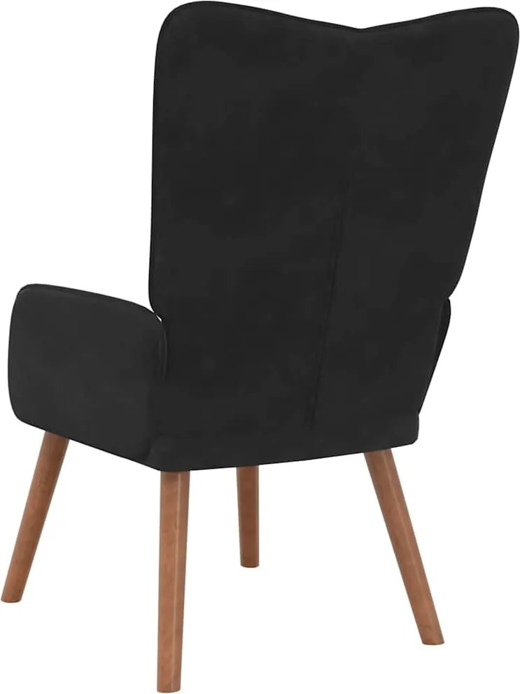 Relaxační křeslo černé samet 327661