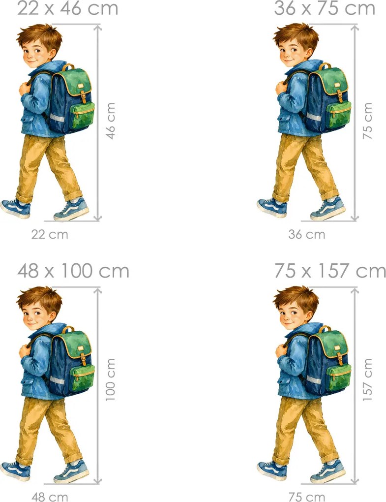 Školák samolepka na zeď arch 36 x 75 cm