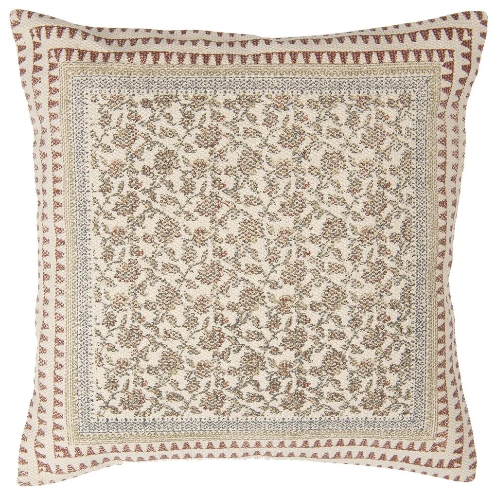 Vintage bavlněný povlak na polštář s květinovým motivem - 50*50 cm