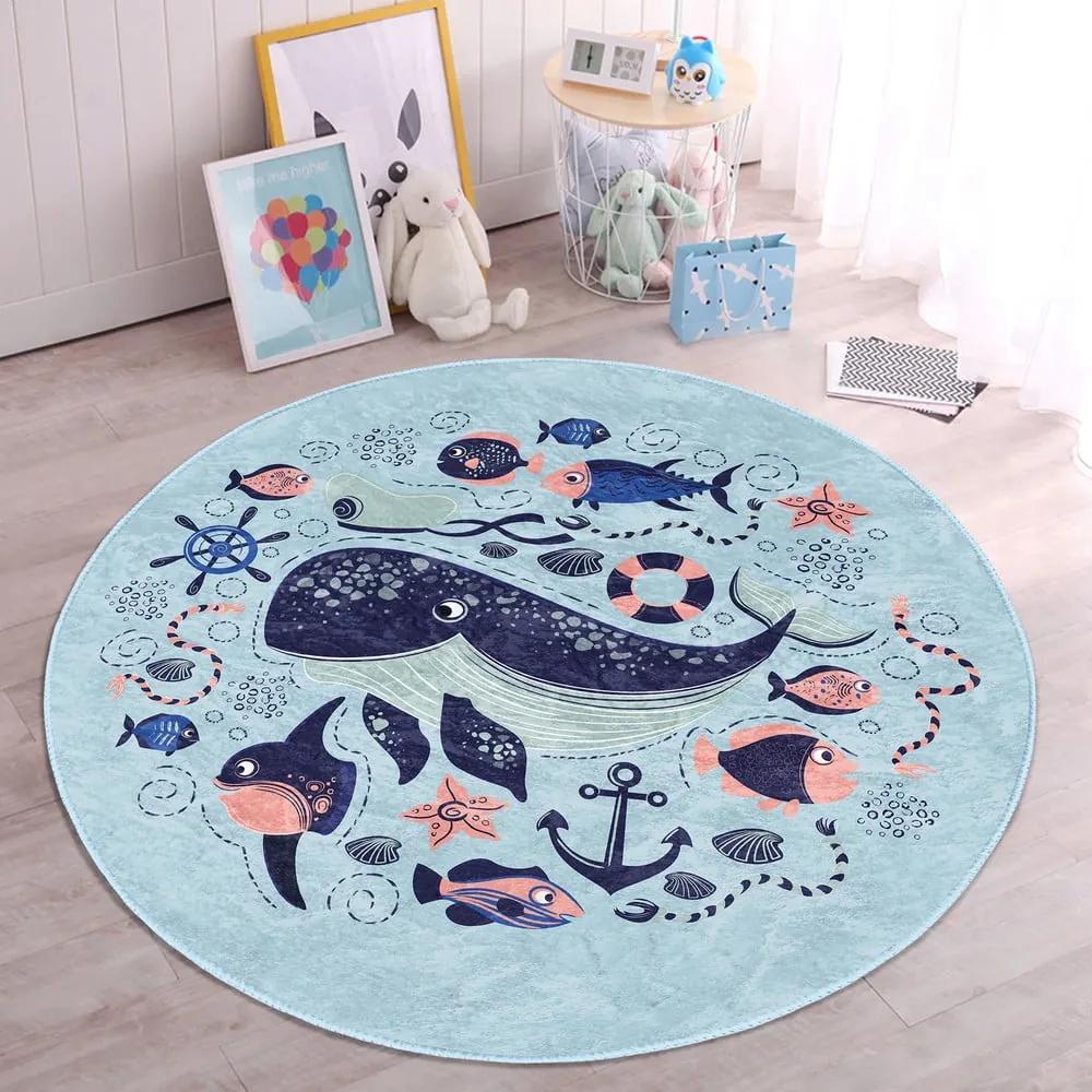 Modrý dětský koberec ø 80 cm Comfort – Mila Home