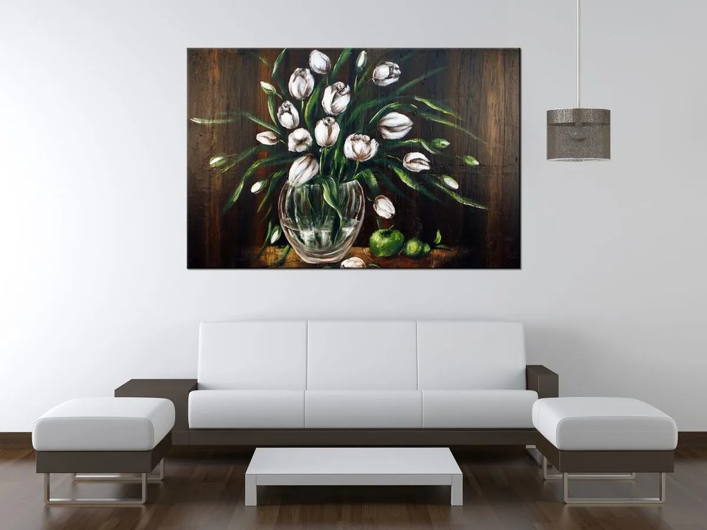Gario Ručně malovaný obraz Malované tulipány Rozměry: 120 x 80 cm