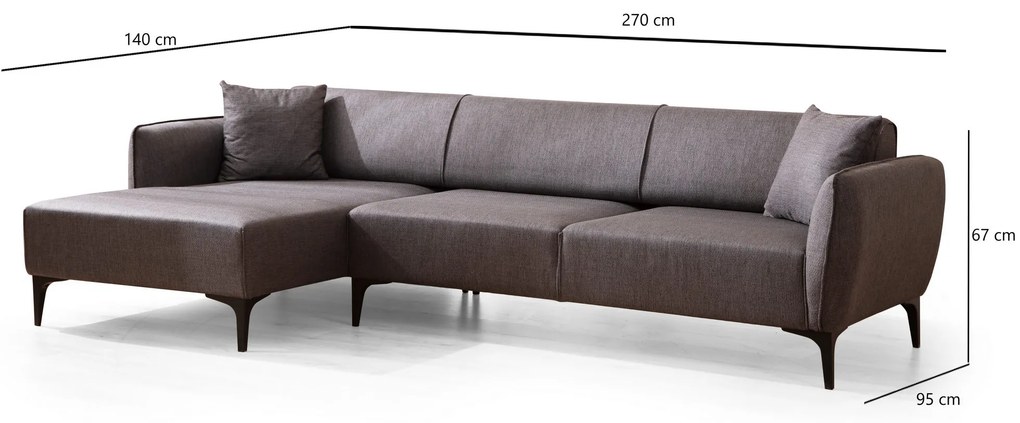 Atelier del Sofa Rohová sedací souprava Belissimo Left - Dark Grey, Tmavá Šedá