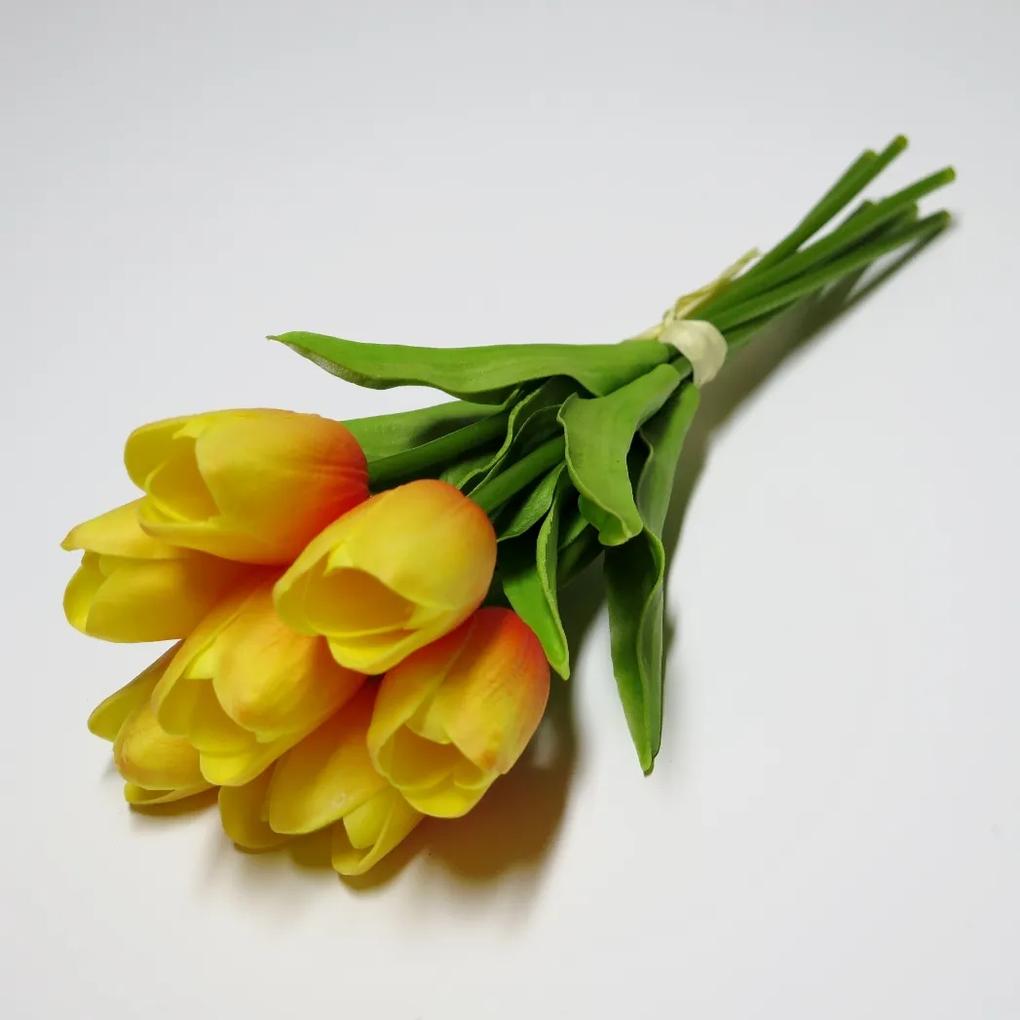 Tulipán žluto-oranžový 27cm / 7ks