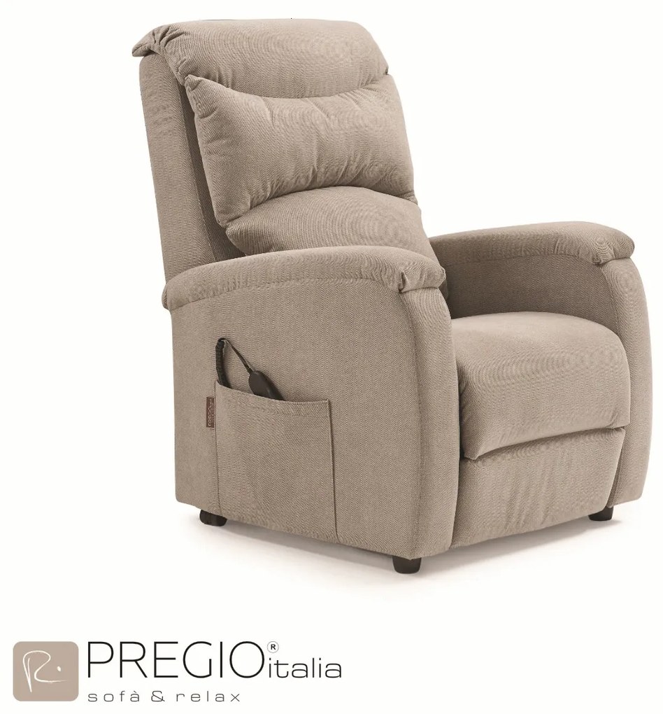 Pregio Italia sofa&relax Elektrické polohovací křeslo Patty Provedení: El. polohovací křeslo + odnímatelné područky + stolek, Vzorník látek: tekno fibra 05 cork