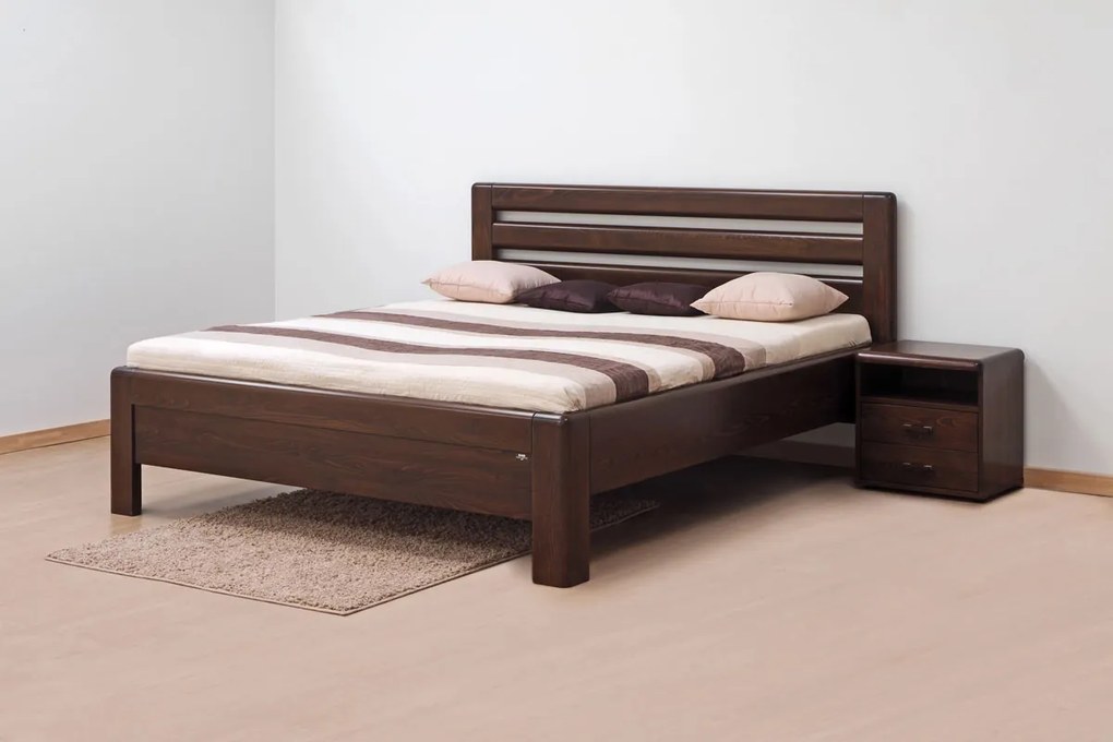 BMB Adriana Lux postel - buk Moření: Bordó, Provedení: Buk průběžný, Rozměr: 180 x 200 cm
